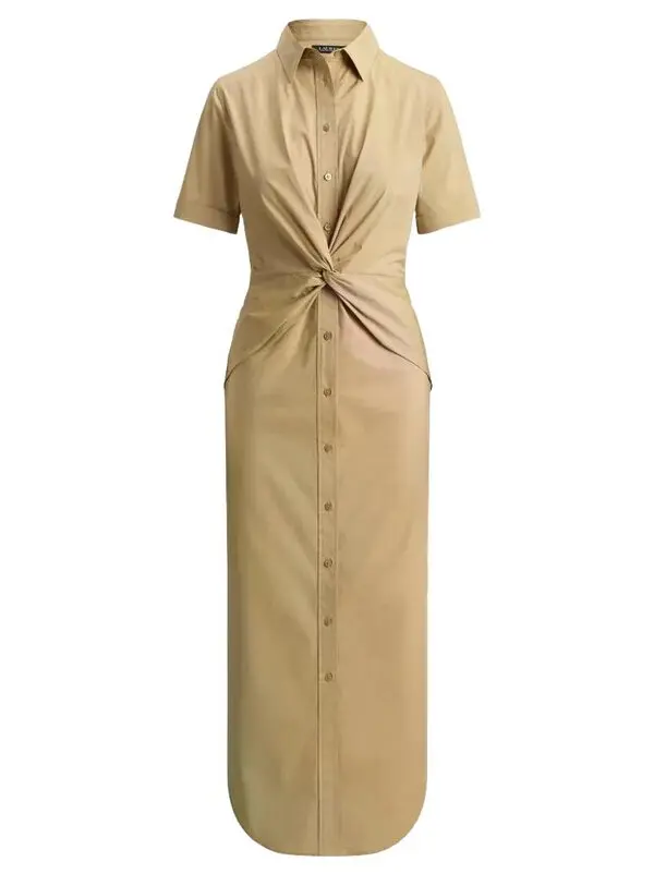 Ralph Lauren Twist-front Midi Shirtdress - Neutrals