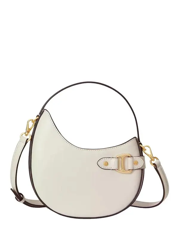 Ralph Lauren Tasha D-ring Leather Crossbody Bag - White