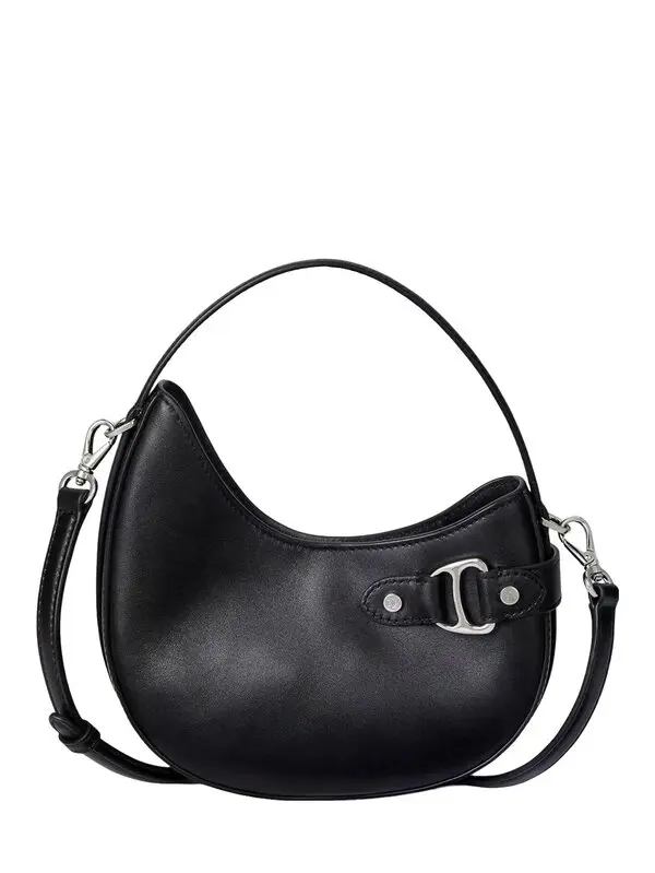 Ralph Lauren Small Tasha D-ring Leather Tote Bag - Black