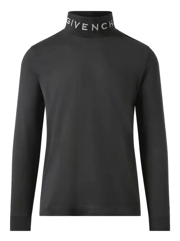Givenchy Logo-embroidered Turtleneck T-shirt - Grey
