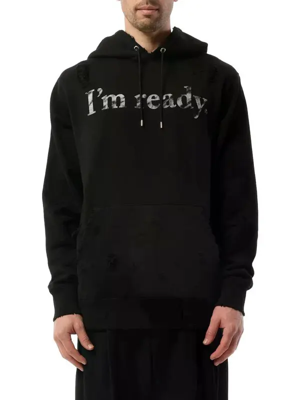 MASTERMIND WORLD Distressed Graphic Hoodie - Black