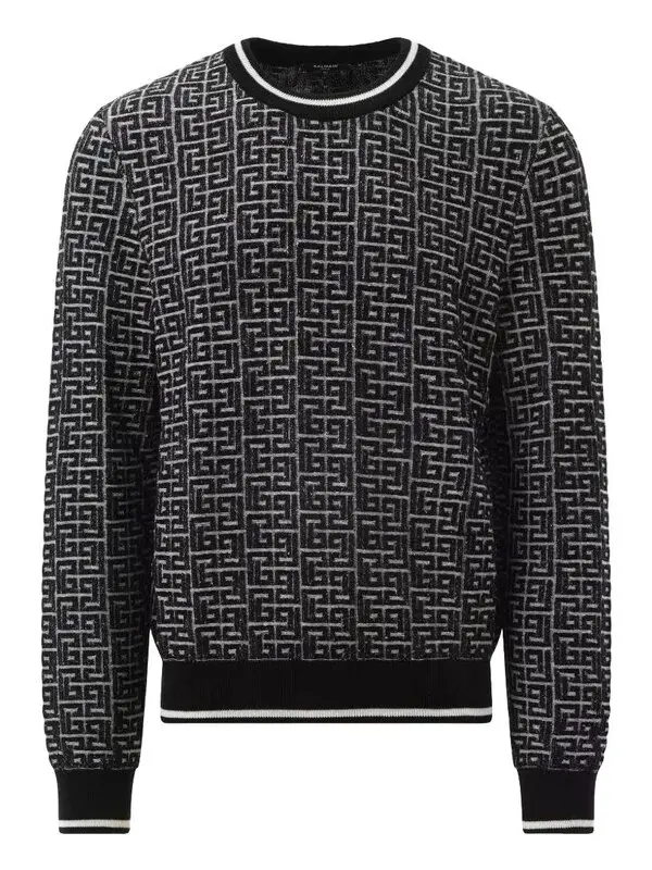 Balmain 3d Monogram Sweater - White