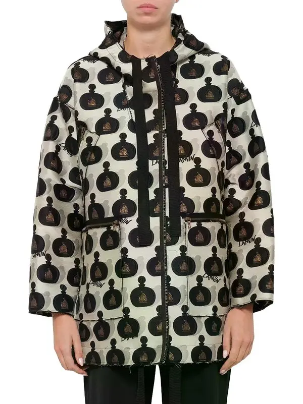 LANVIN All-over Graphic Print Parka - Neutrals