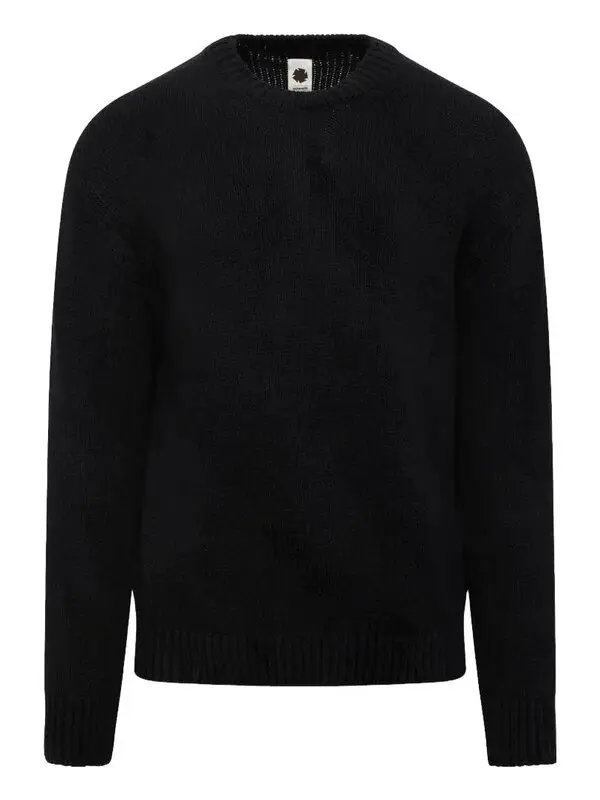 VOWELS Ribbed-trim Sweater - Black