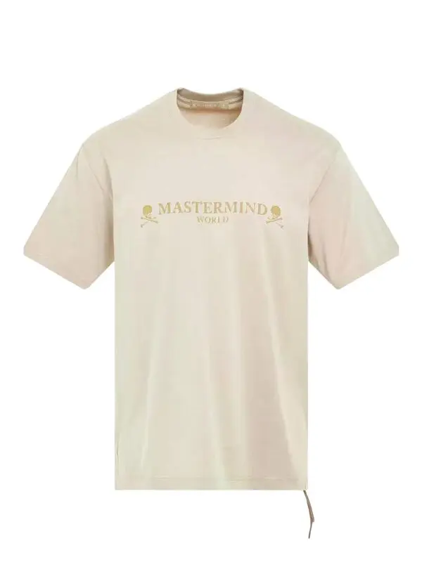 MASTERMIND WORLD Logo-print Skull-print T-shirt - Neutrals