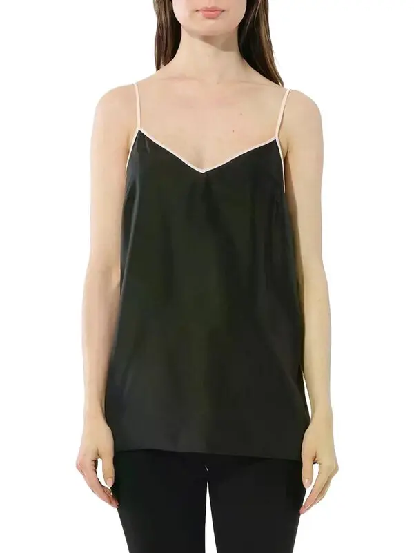 Emilio Pucci Sleeveless V-neck Top With Contrast Trim - Black