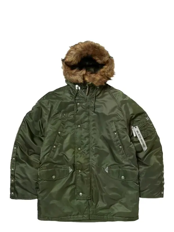 THUG CLUB Alpha Industries N-3b Parka With Fur-trimmed Hood - Green