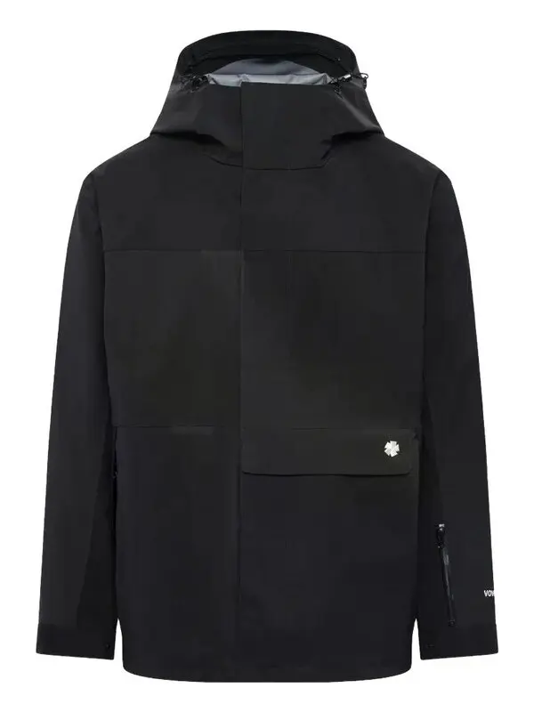 VOWELS Water-resistant Hooded Shell Jacket - Black