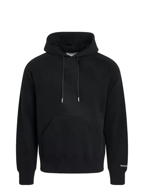 Sacai Text Print Hoodie - Black