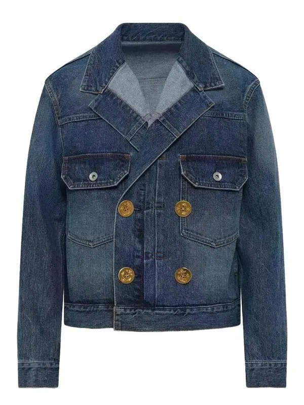 Sacai Double-breasted Denim Jacket - Blue