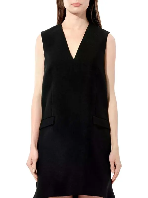 Balenciaga X Alexander Wang V-neck Asymmetrical Mini Dress - Black