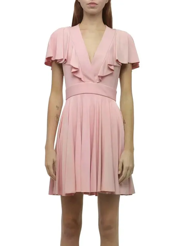 Alexander McQueen Ruffled Pleated Dress - Pink