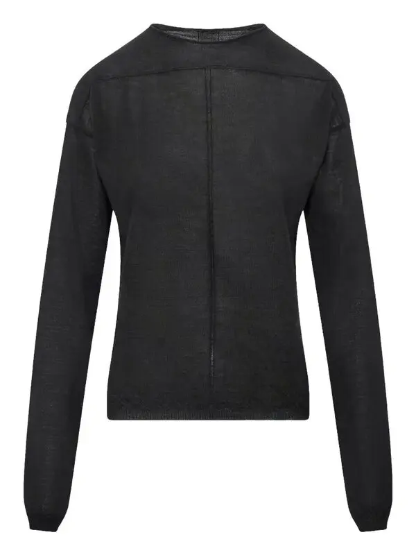 Rick Owens Crew Neck Long Sleeve Sweater - Black