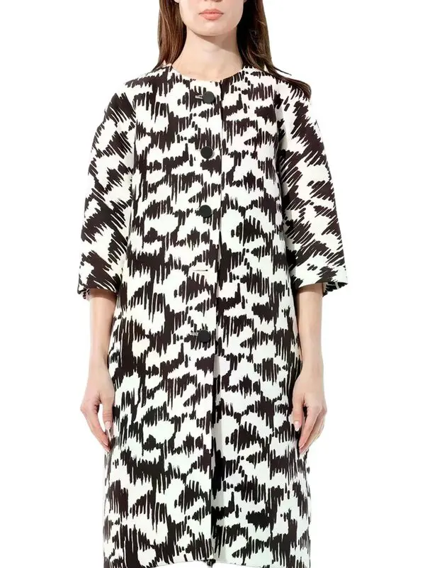 Balenciaga Abstract Pattern Button-up Coat - White