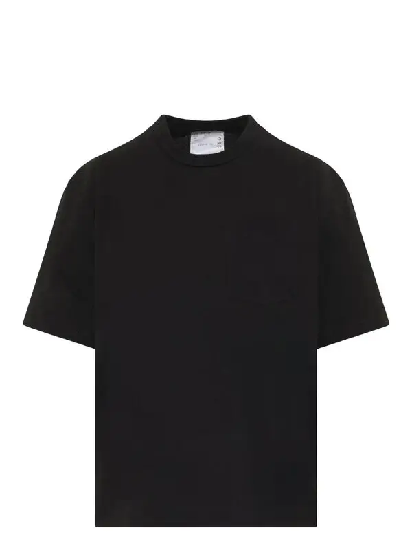 Sacai Cotton T-shirt With Chest Pocket - Black