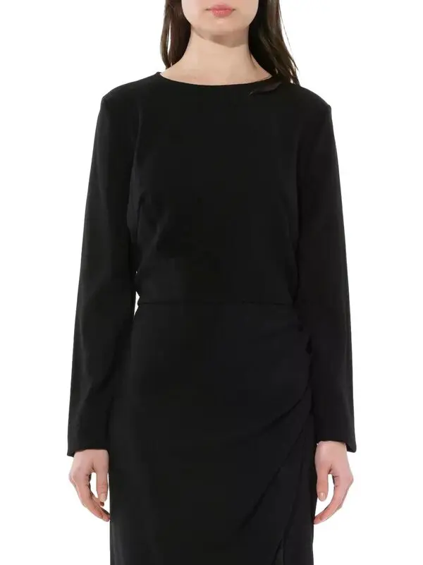 Givenchy Long-sleeve Draped Midi Dress - Black