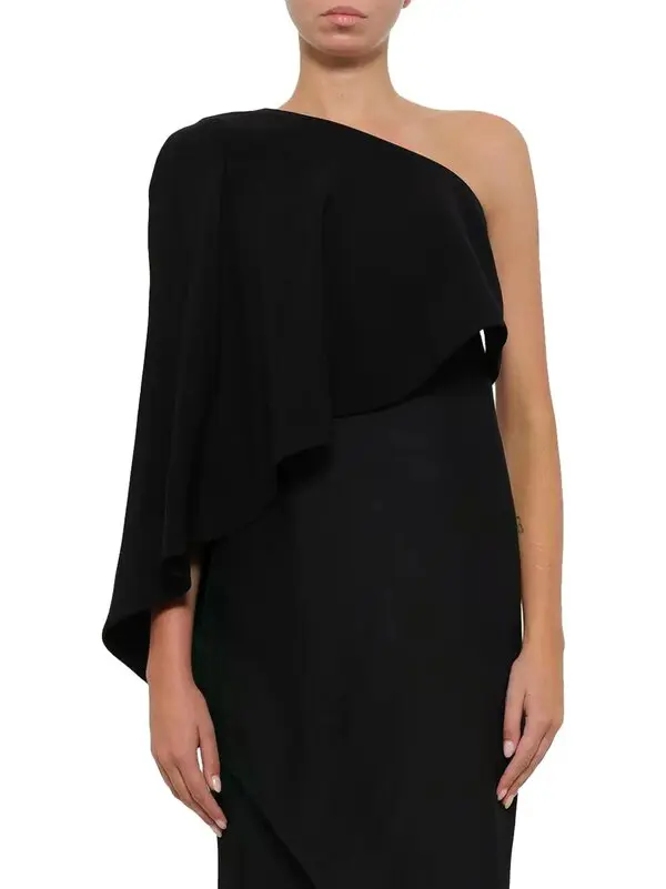 Givenchy One-shoulder Draped Maxi Dress - Black