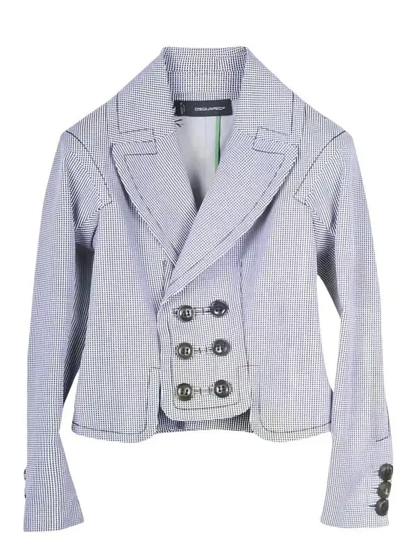 Dsquared2 Houndstooth Double-breasted Blazer - White