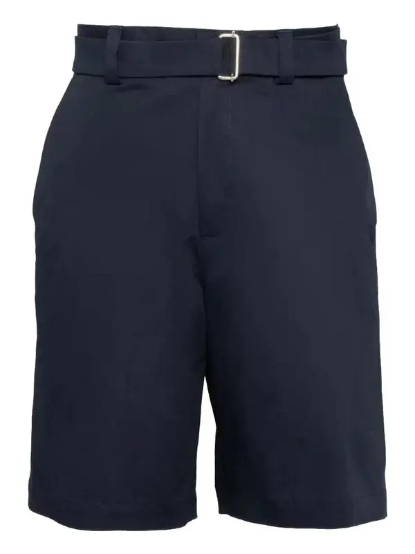 LOW BRAND Belted Shorts - Blue