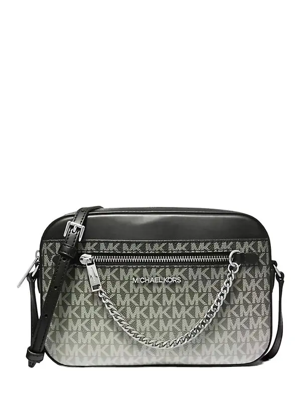 Michael Kors Logo-print Chain-link Messenger Bag - Black