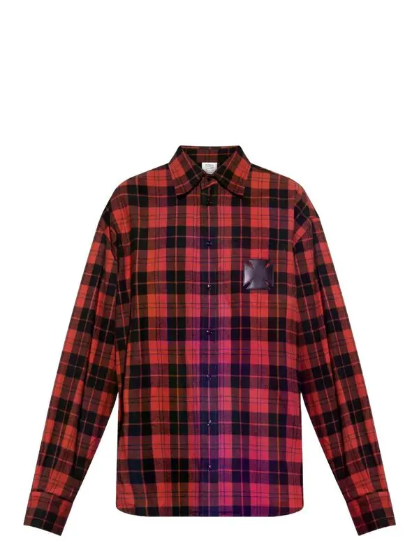 Vetements Tartan Appliqué Detail Shirt - Red