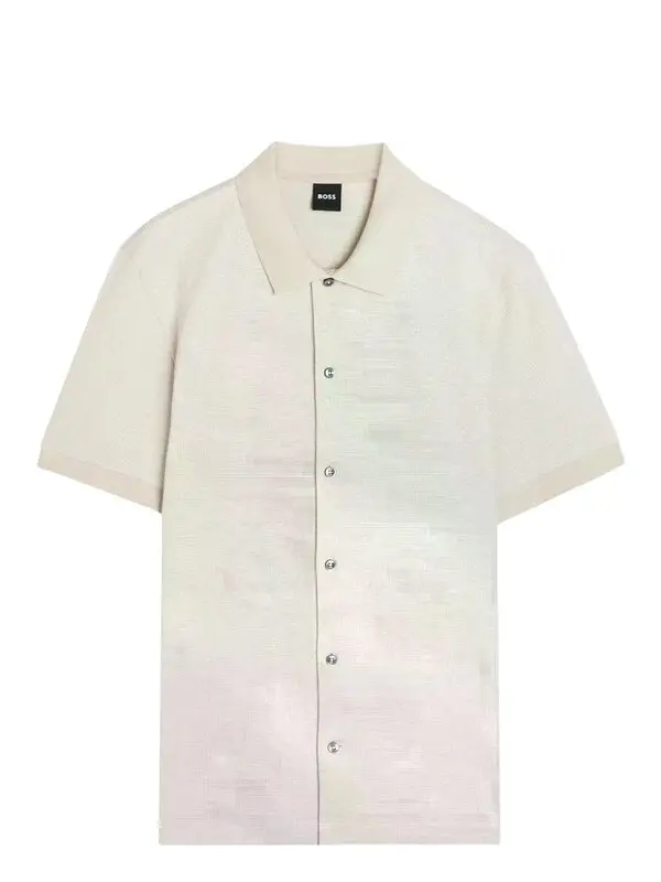 BOSS Textured Short-sleeve Shirt - Neutrals