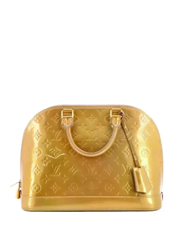 LOUIS VUITTON Alma Monogram Vernis Pm Satchel - Gold