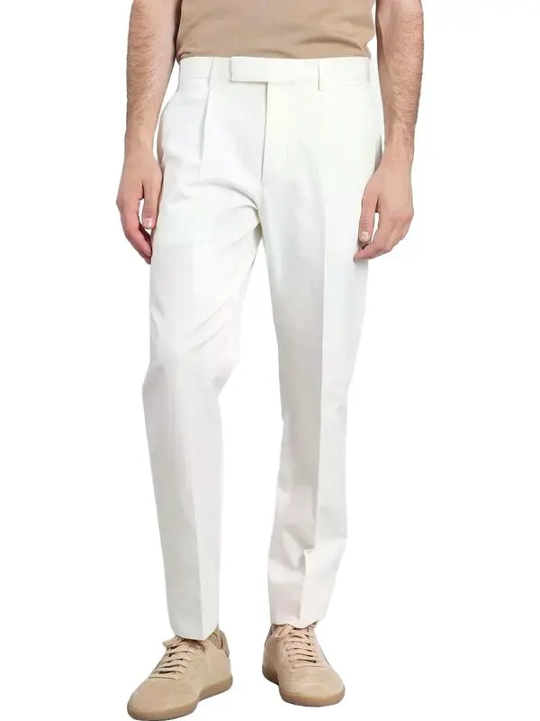 Zegna Pleated Pressed-crease Trousers - White