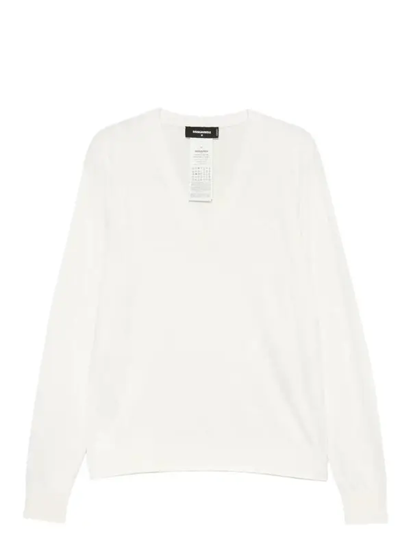 Dsquared2 V-neck Long Sleeve Sweater - Neutrals