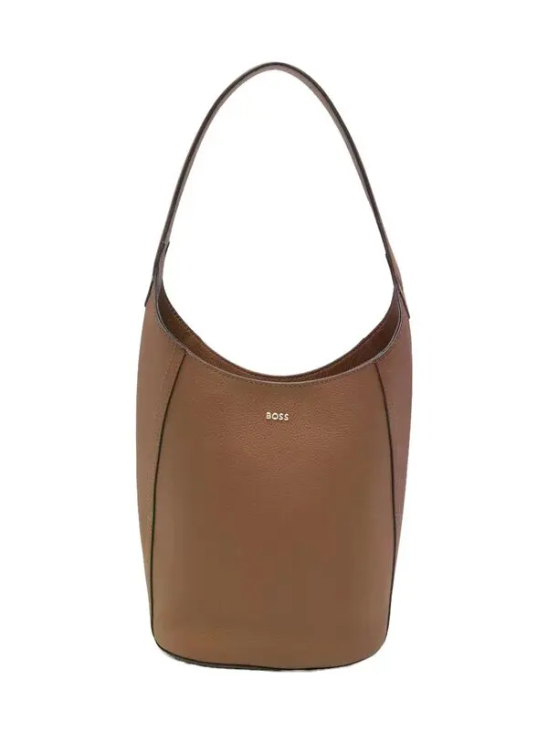 BOSS Lenah Leather Bucket Bag - Brown
