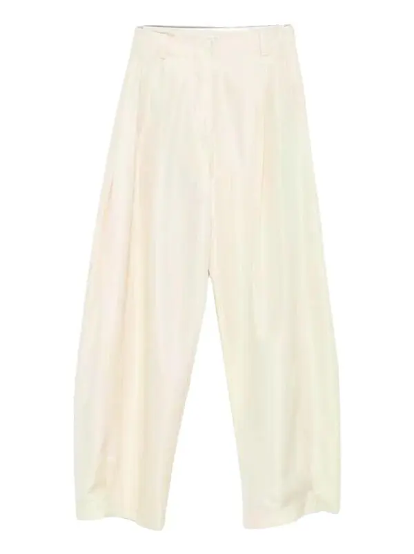THE ROW Karoline Pleated Wide-leg Trousers - Neutrals