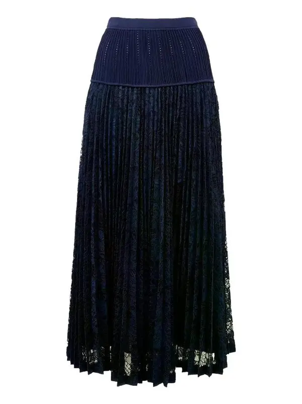 Simkhai Verona Lace-pleated Skirt - Blue