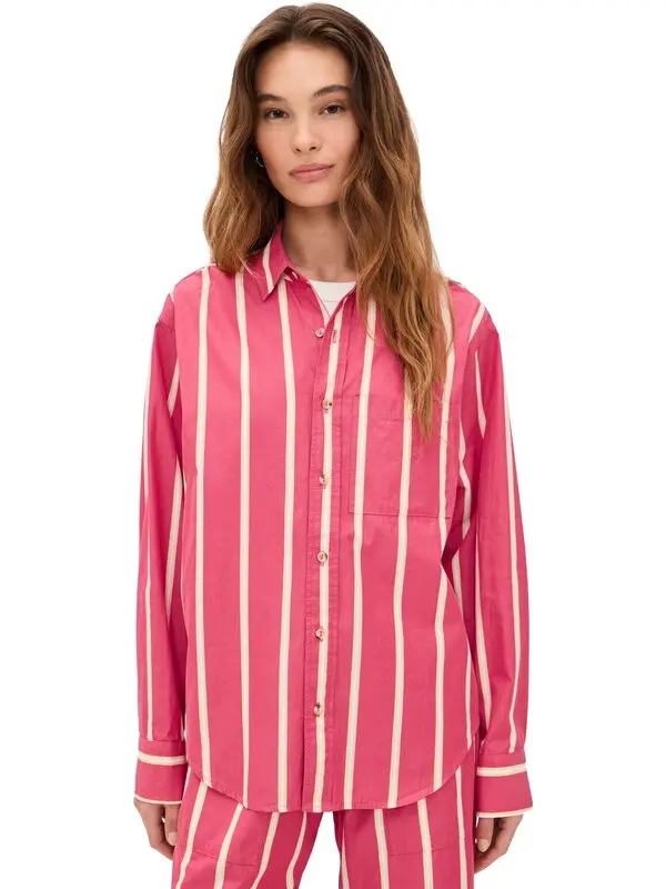 Donni. Pop Stripe Shirt - Raspberry