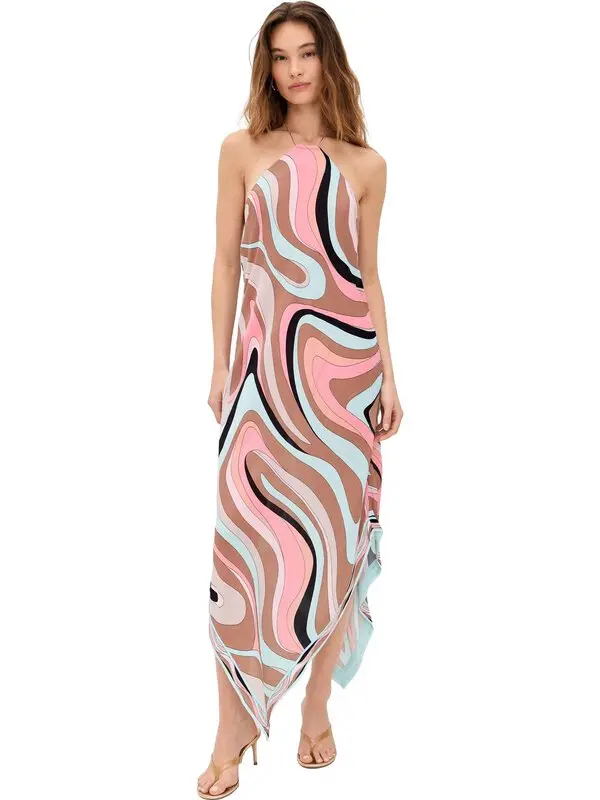 L'Agence Abstract Swirl Elise Dress - Multi