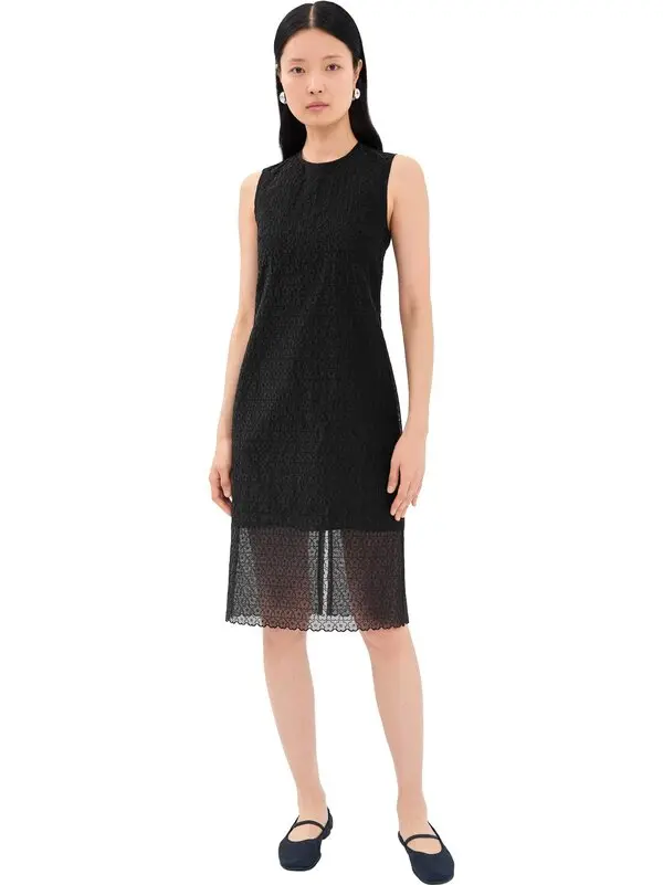 Cecilie Bahnsen Devin Embroidered Organza Dress - Black