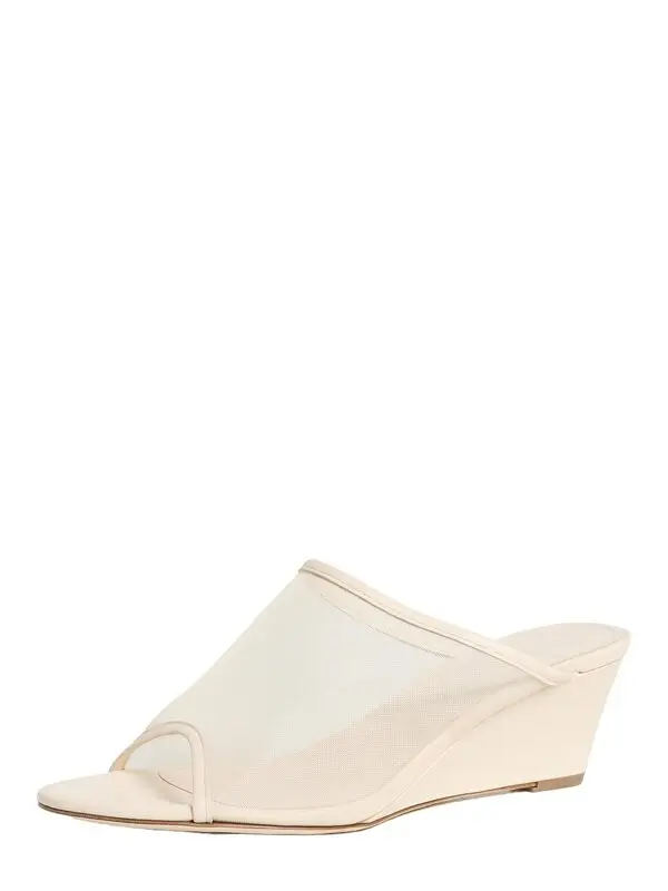 AeydĒ Suzanne Mesh Wedge Sandals - Creamy