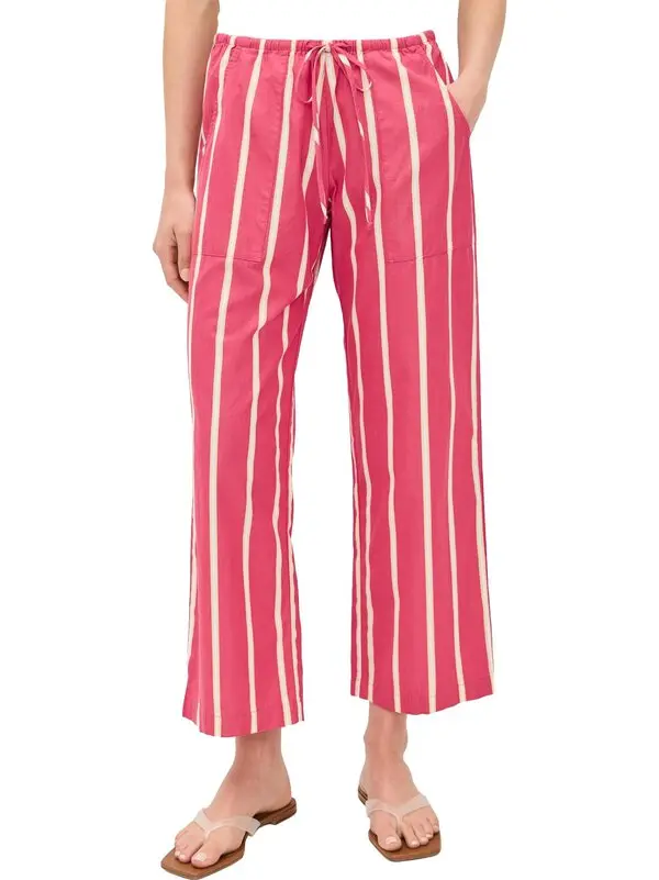 Donni. Pop Stripe Drawstring Pants - Raspberry