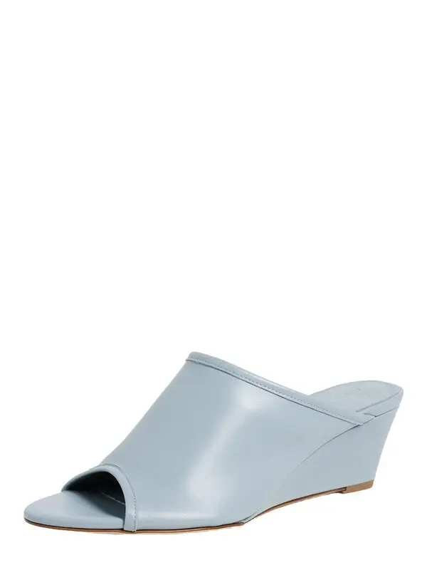 AeydĒ Suzanne Nappa Leather Wedge Sandals - Glass
