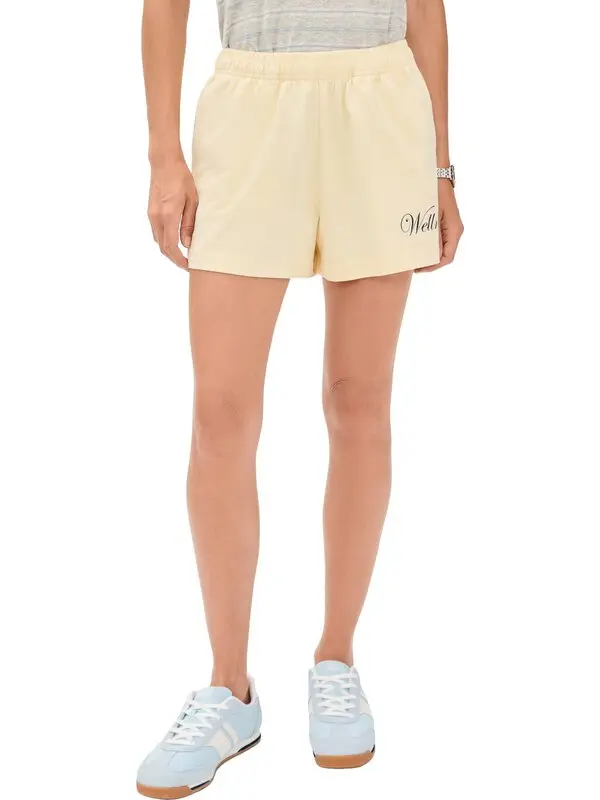 SPORTY & RICH Avenue Disco Shorts - Almond