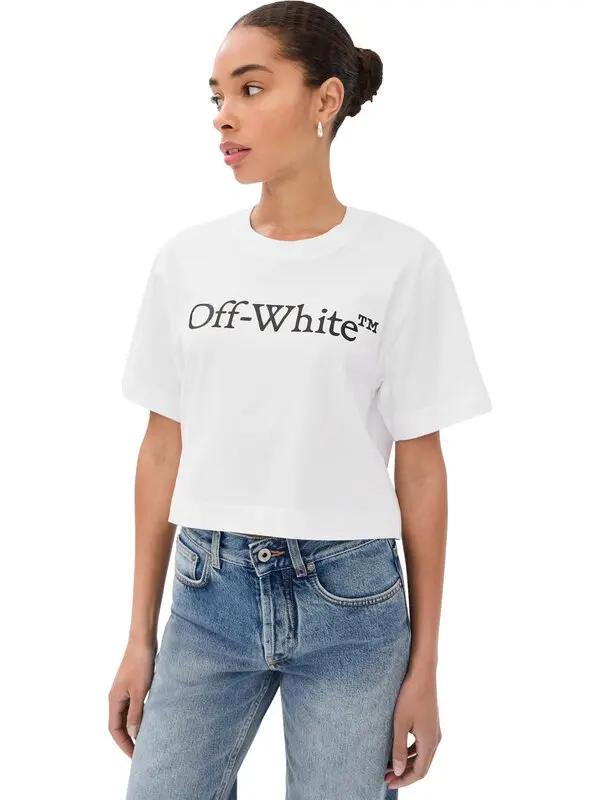 Off-White Logo Cropped T-shirt - White