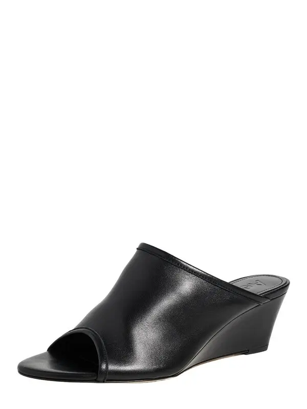 AeydĒ Suzanne Nappa Leather Wedge Sandals - Black