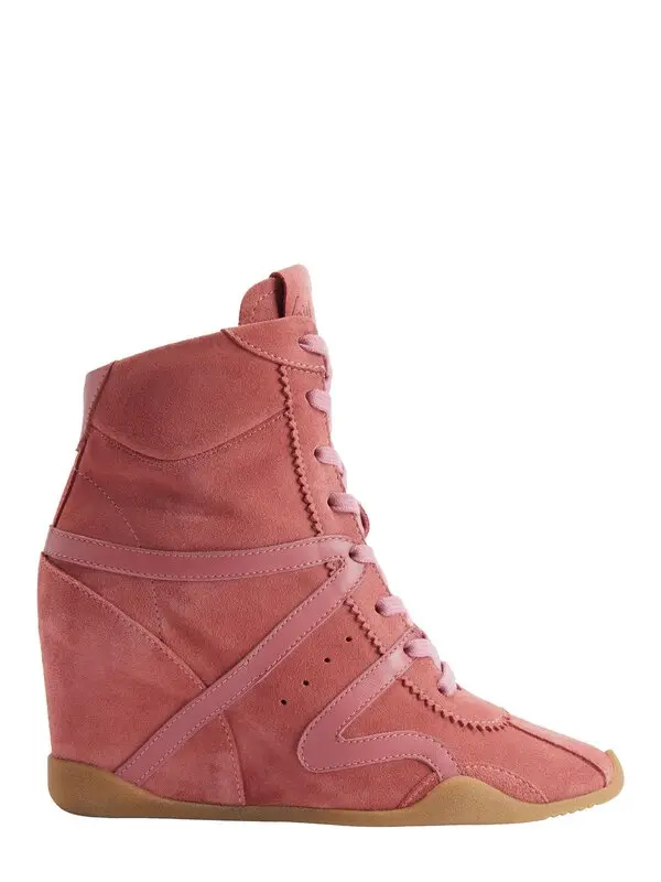 GIUSEPPE ZANOTTI Suede Wedge Sneakers - Antique_pink