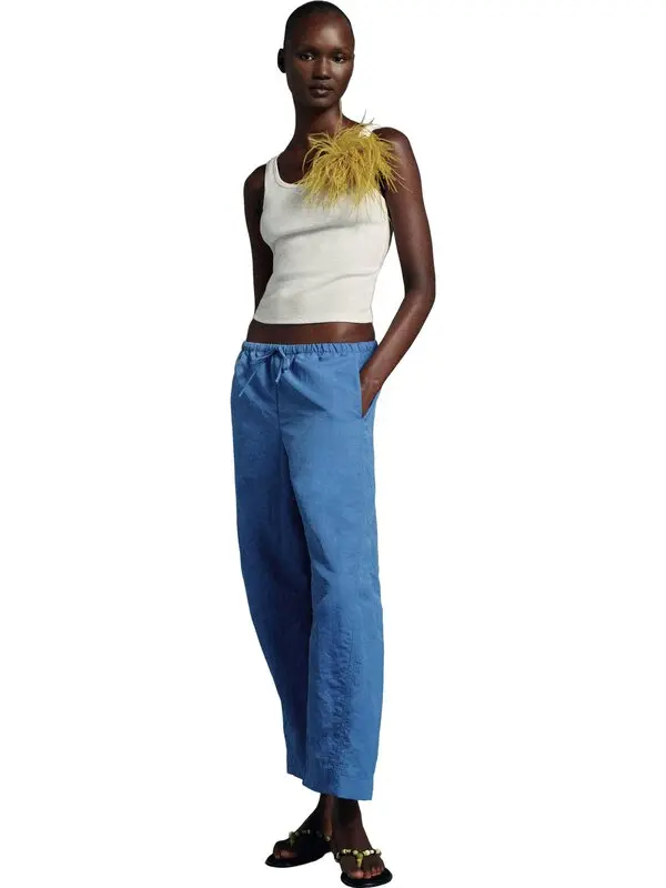 REFORMATION Elara Pant Wide-leg Drawstring Trousers - Blue
