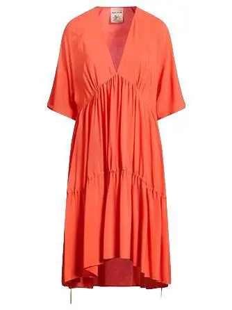 SEMICOUTURE Midi Dress Acetate And Silk - Orange