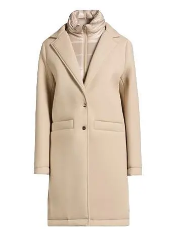 Herno Single-breasted Viscose Coat - Beige