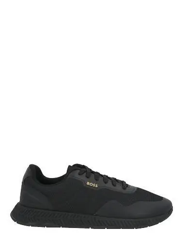 BOSS Low-top Textile And Synthetic Sneakers - Black