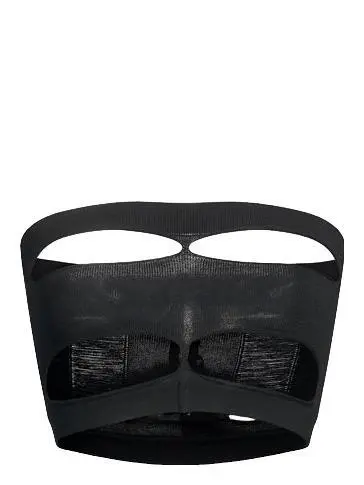 Rick Owens Virgin Wool Distressed Knit Tube Top - Black