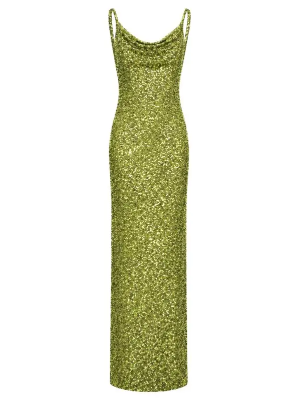 ROSERRY Margot Sequin Maxi Dress - Green