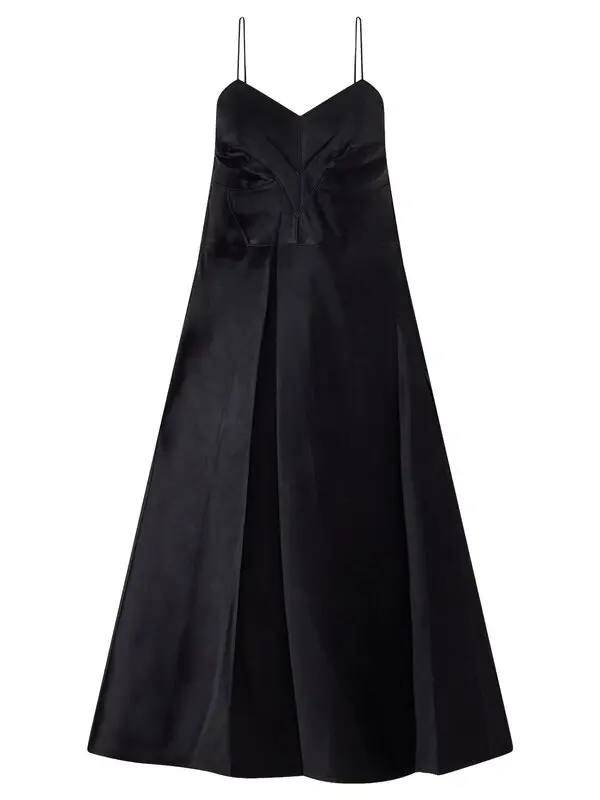 Calvin Klein Fia Satin Midi Dress - Black