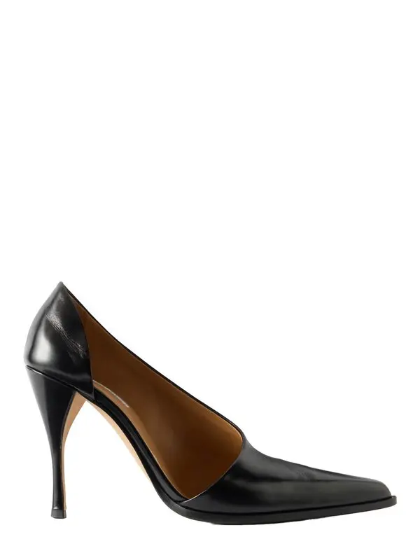 Calvin Klein Rea" Leather Stiletto Pumps - Black